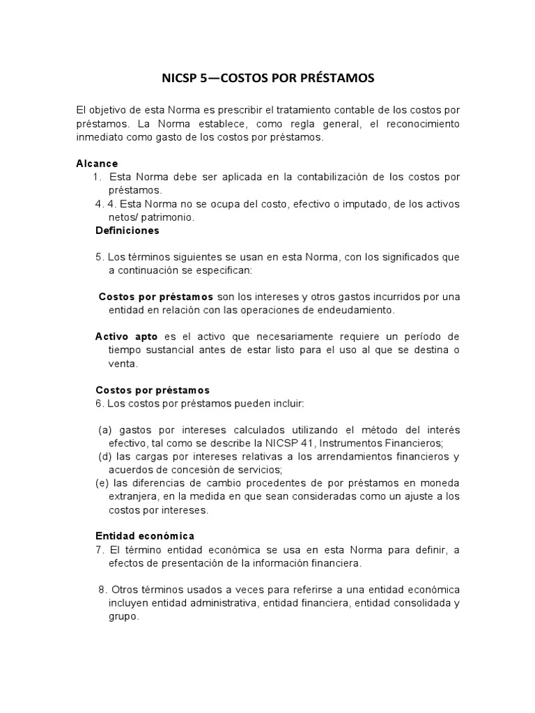 Nics 5 | PDF | Contabilidad | normas internacionales de INFORMACION ...