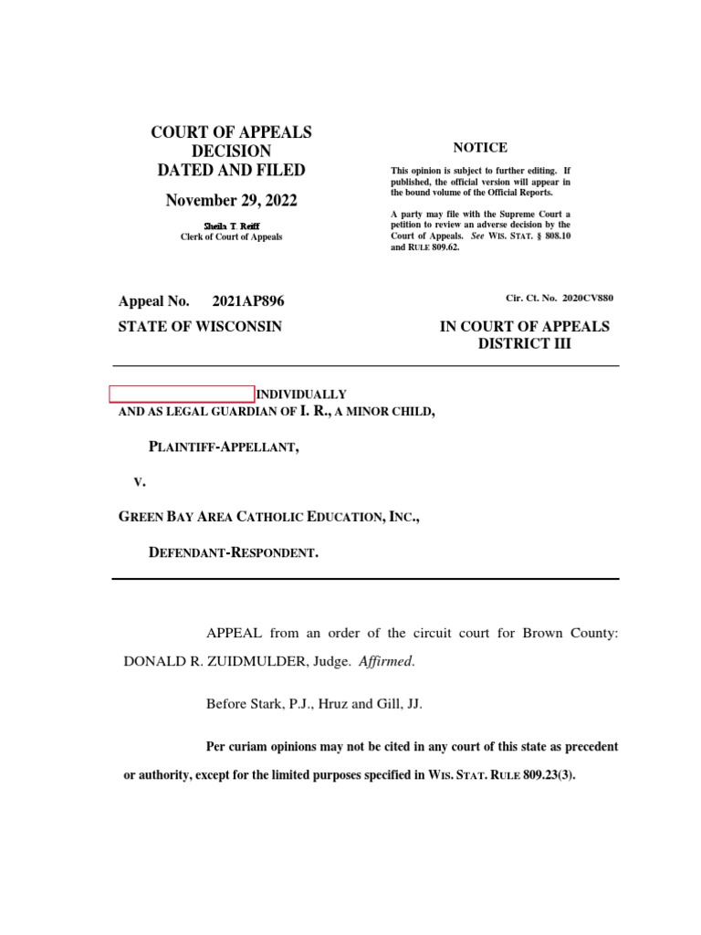 Redacted Court of Appeals Decision | PDF