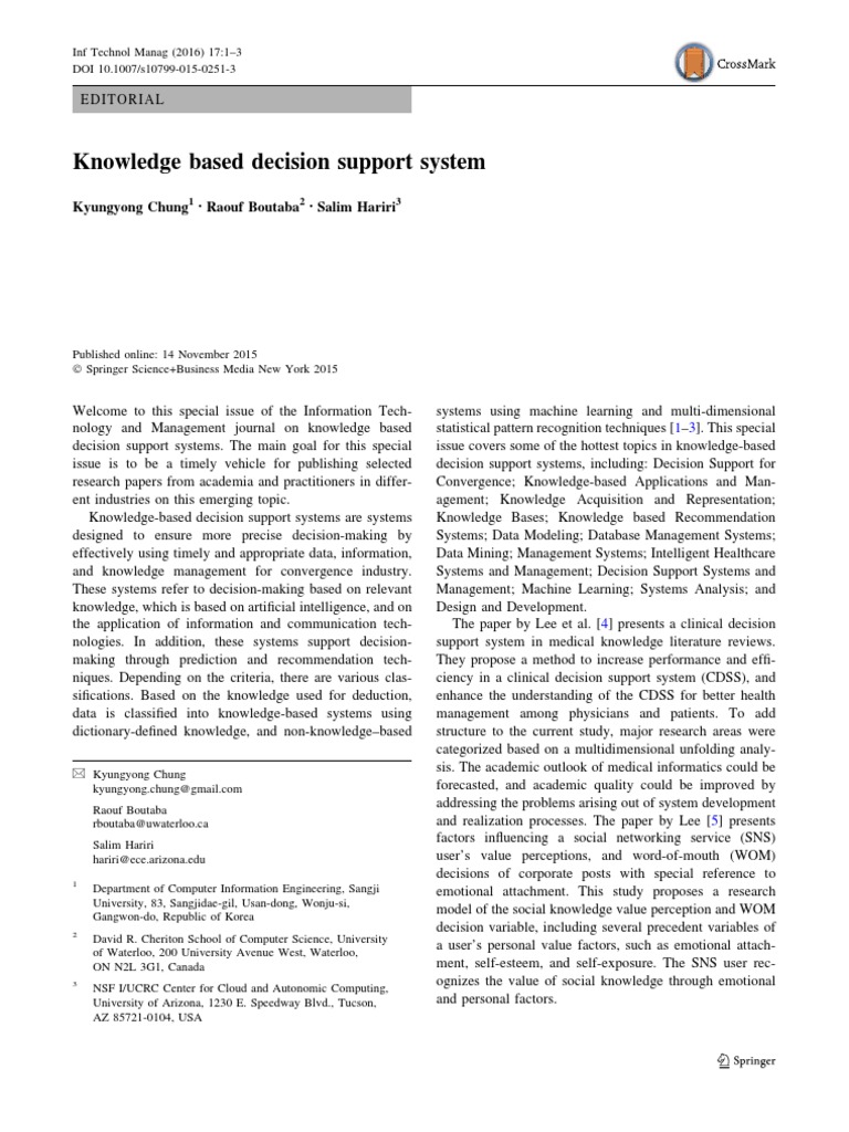 Knowledge Based Decision Support Systems Descargar Gratis Pdf