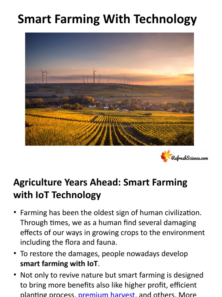 Smart Farming With Technology | PDF | Internet Of Things | Agriculture