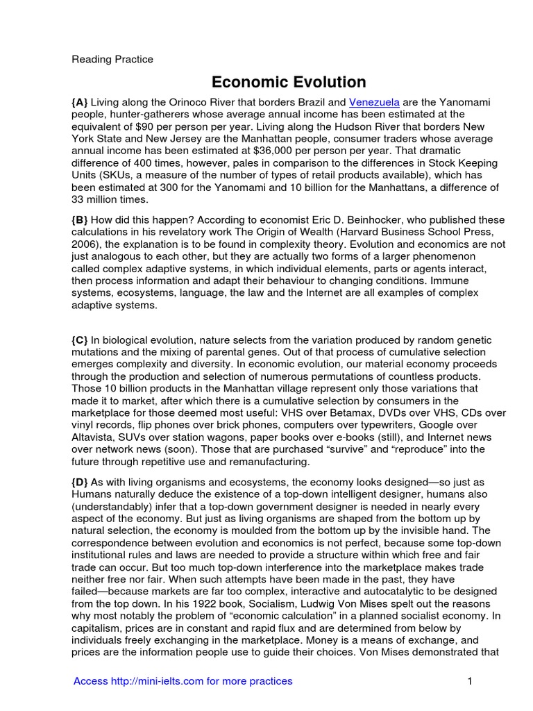 Economic Evolution | PDF | Economics | Evolution