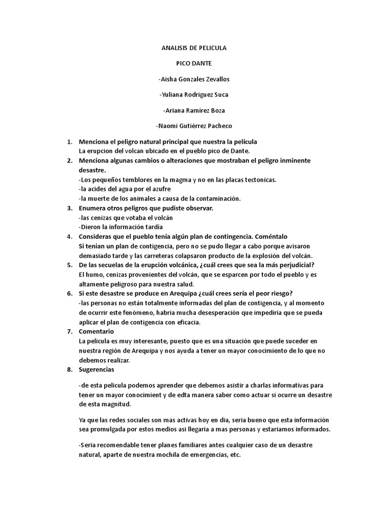 Analisis de Pelicula-Pico Dante | PDF Analisis de Pelicula-Pico Dante | PDF