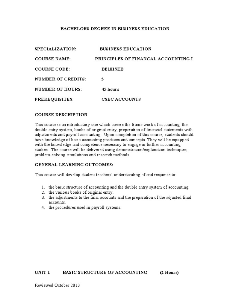 Principles of Financial Accounting I | PDF | Balance Sheet | Debits And ...