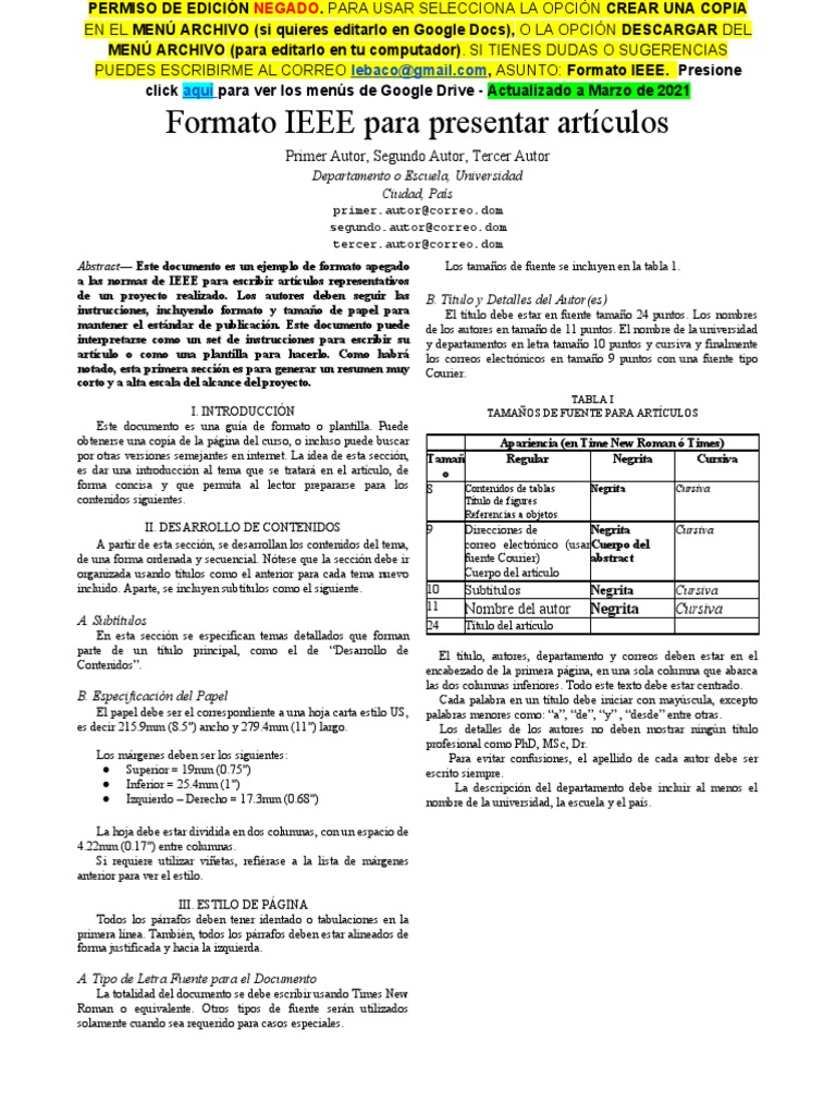 Guía de Formato IEEE para Artículos | PDF | Informática
