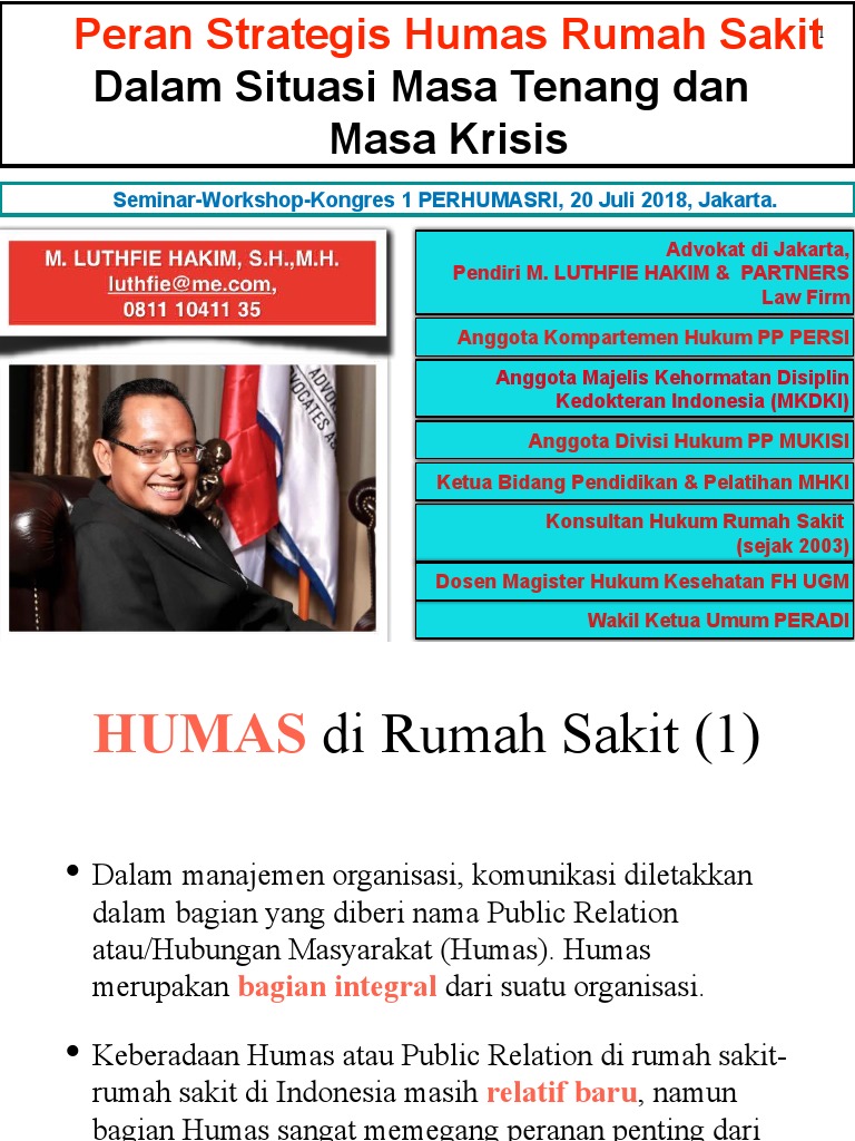 Peran Humas RS Dalam Masa Tenang Dan Masa Krisis 2 | PDF