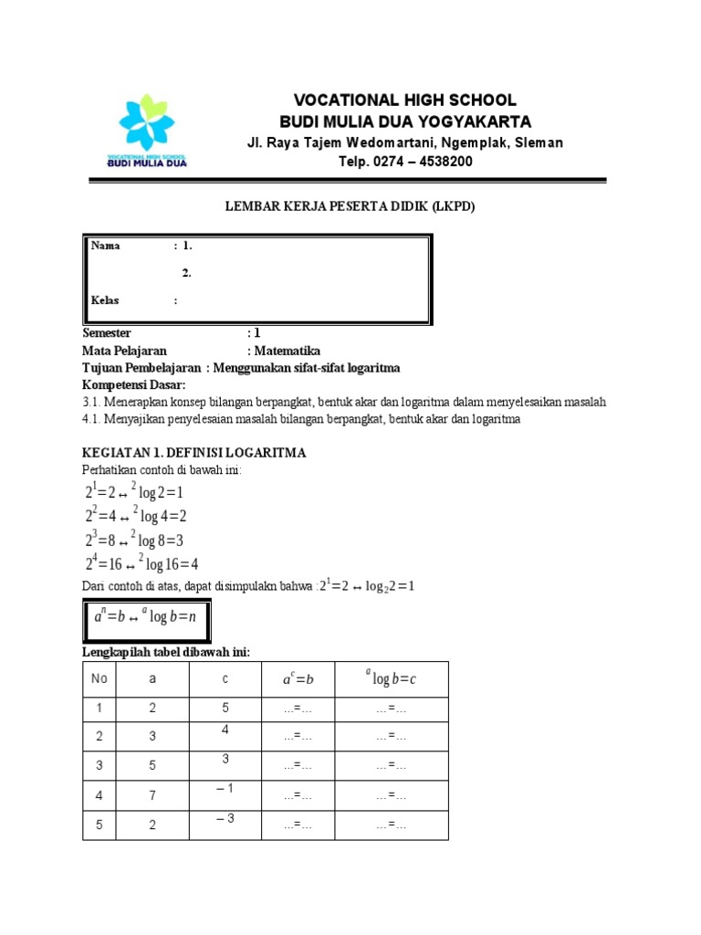 LKPD Logaritma | PDF