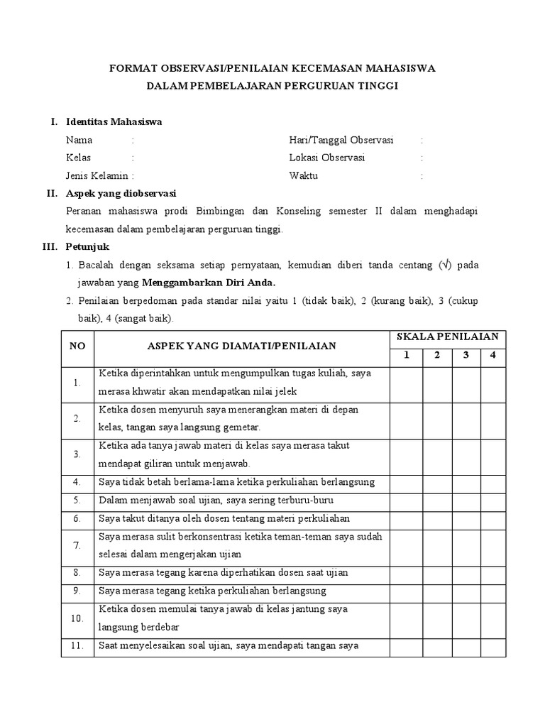 Format Observasi | PDF