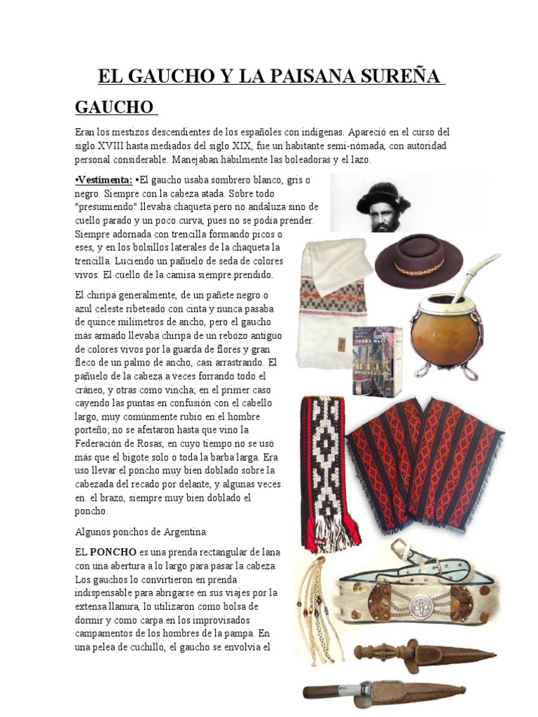 El Gaucho y La Paisana Sureña Flor | PDF | Ropa | Camisa