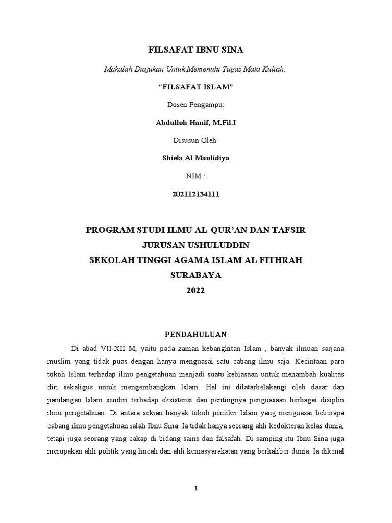 Filsafat Emanasi Ibnu Sina | PDF | Ilmu Sosial