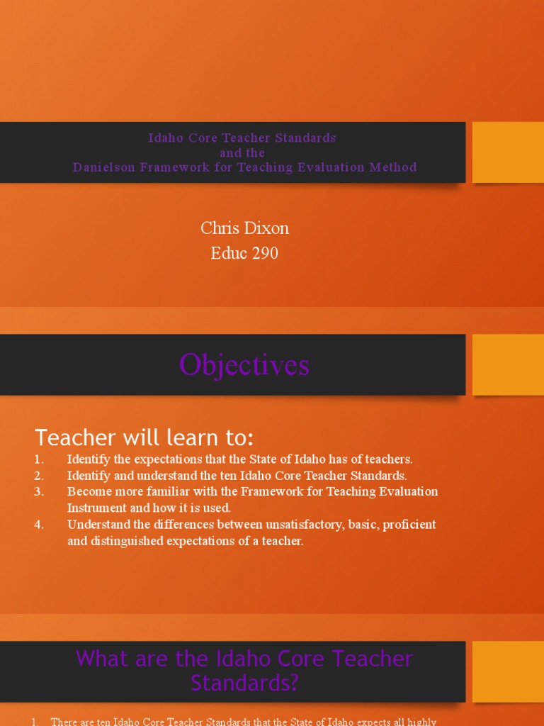 Idaho Core Teacher Standards PP | PDF