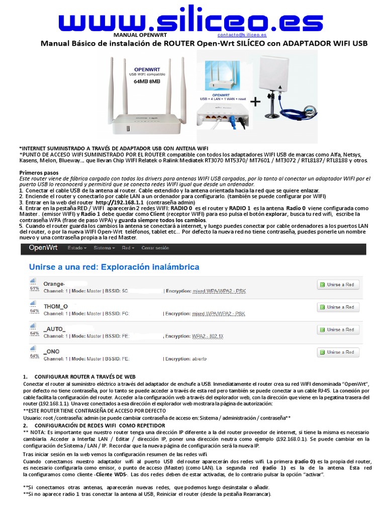 MANUAL-ROUTER-OPENWRT-repetidor - Siliceo | PDF | Enrutador ...