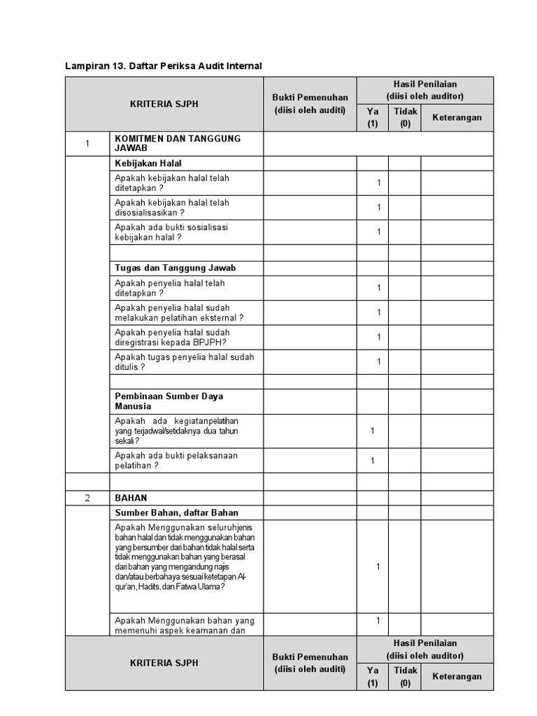 15 Bukti Pelaksanaan Audit Internal | PDF