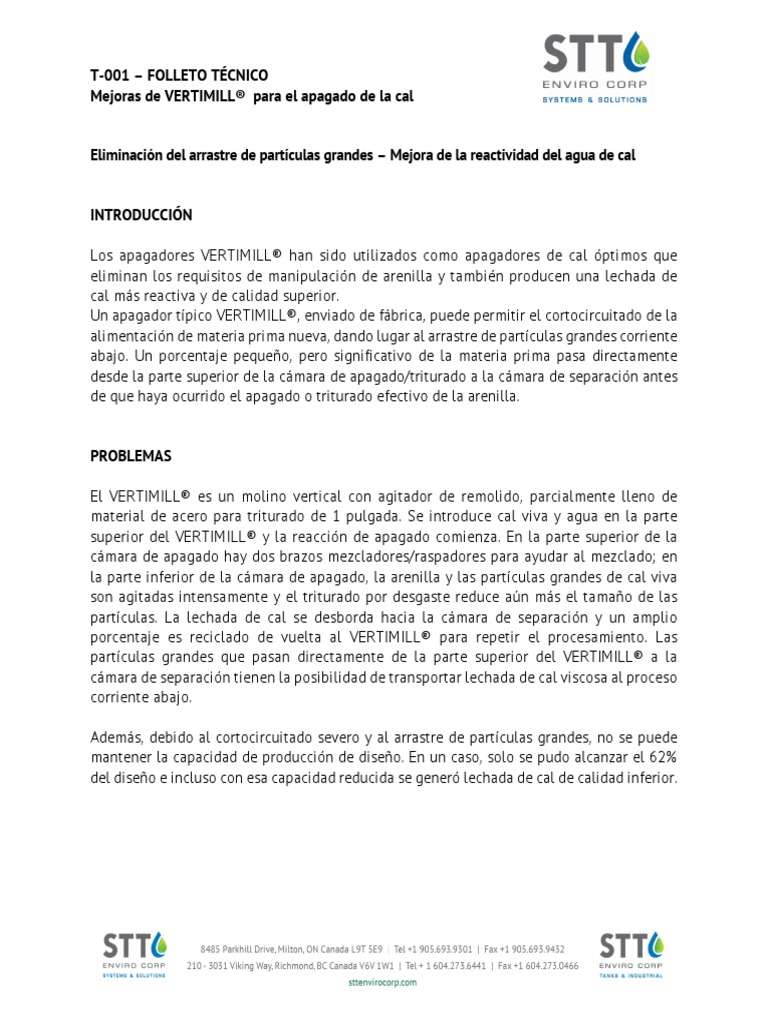 Hosokawa Lime-Systems Catalogo | PDF | Agua