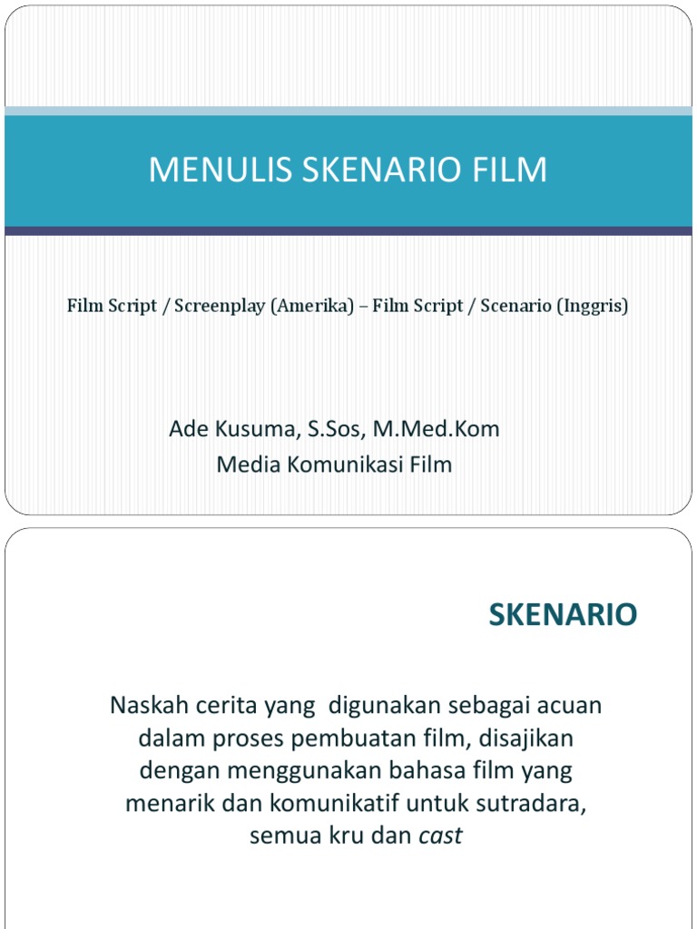 Panduan Menulis Skenario Film | PDF | Seni & Disiplin Bahasa | Kajian Bahasa Asing