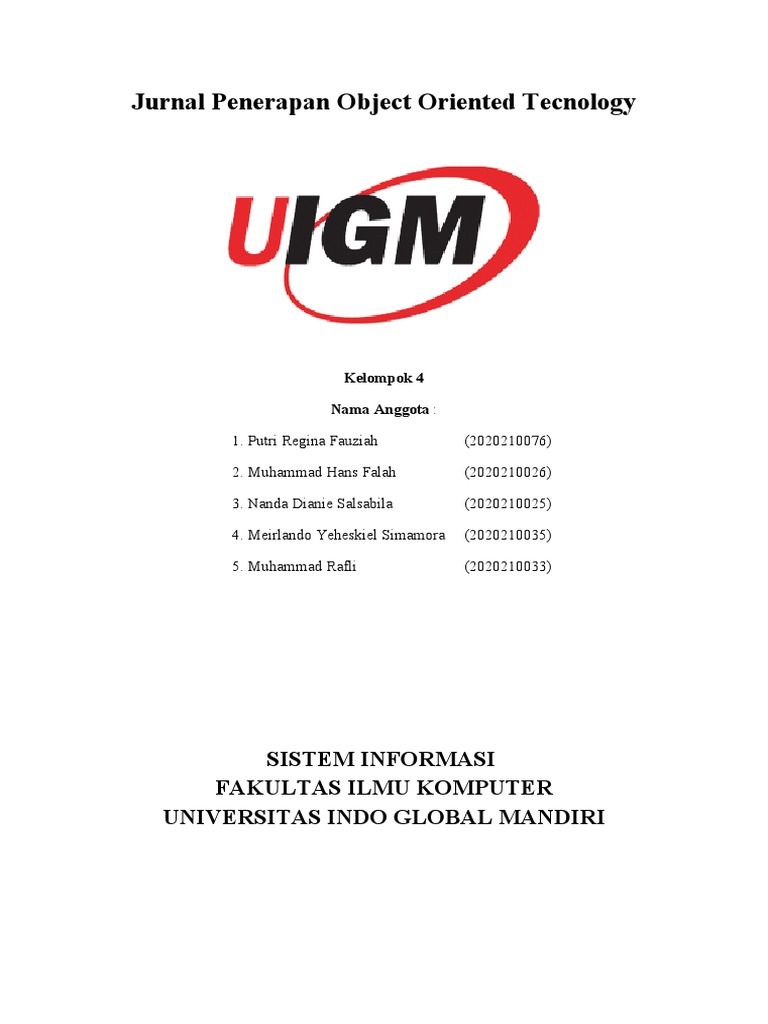 Jurnal Penerapan Object Oriented Tecnology | PDF