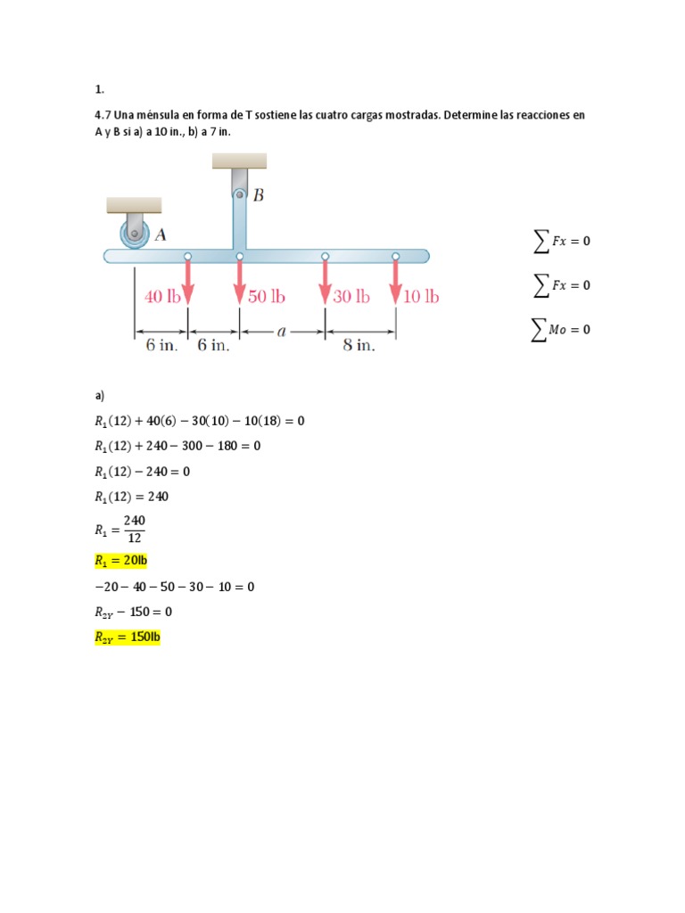 Estática Ejercicios | PDF