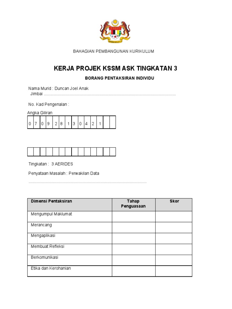 Contoh Kertas Projek Ask 2022 2 | PDF