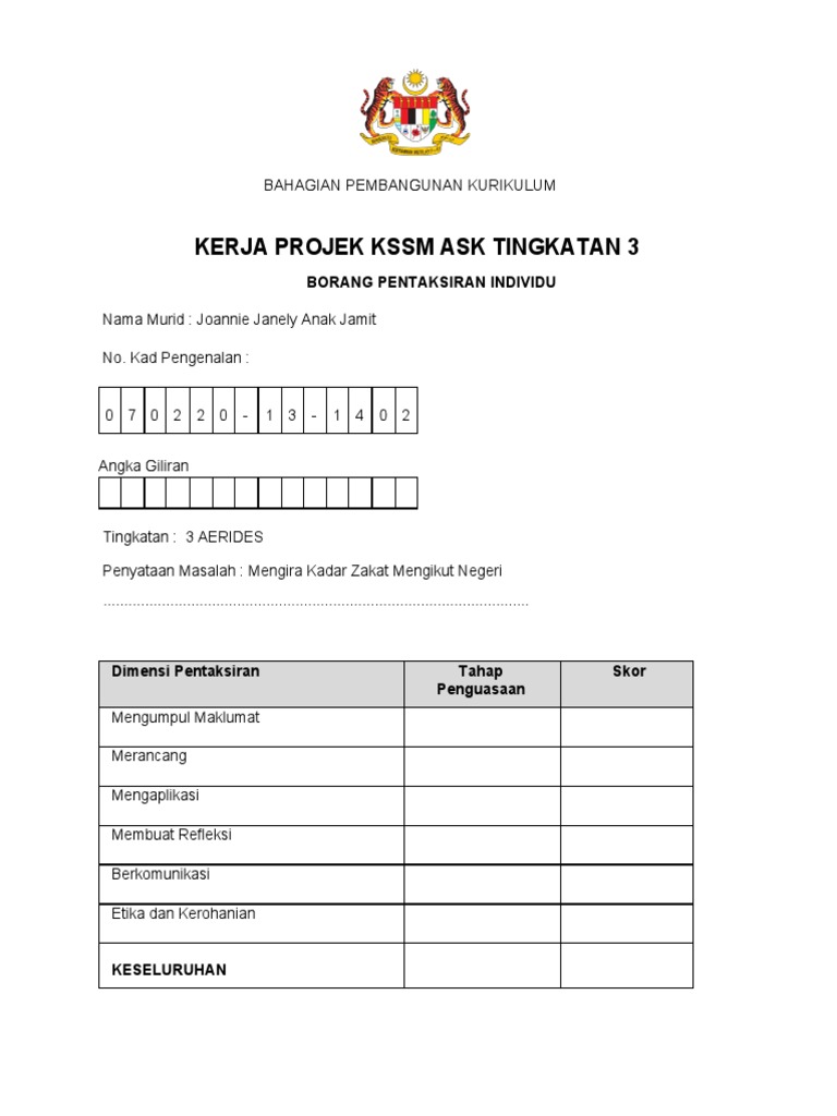 Kerja Kursus Ask 2022 | PDF