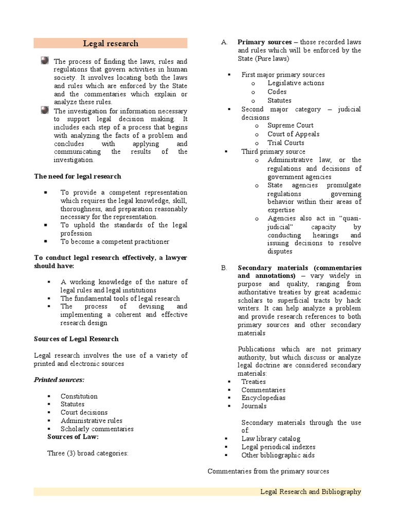 Legal Research Process | PDF | Lawsuit | Primary Sources