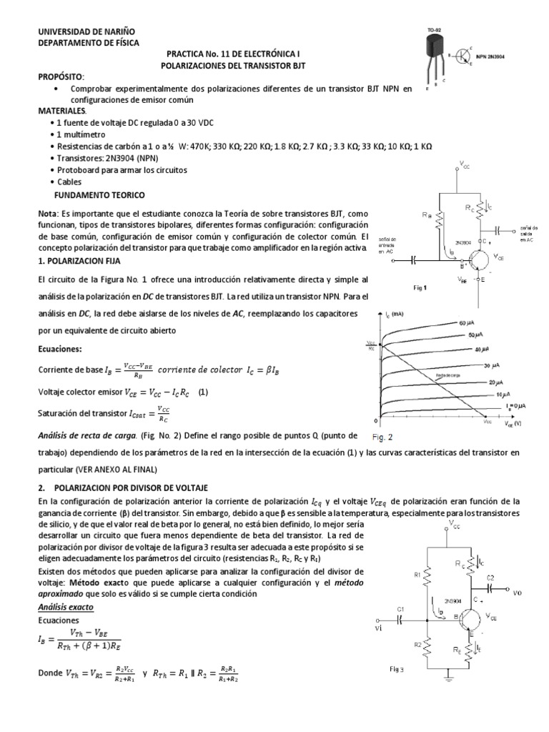 Polarizacion de Un Transistor | PDF | Transistor de unión bipolar | Transistor