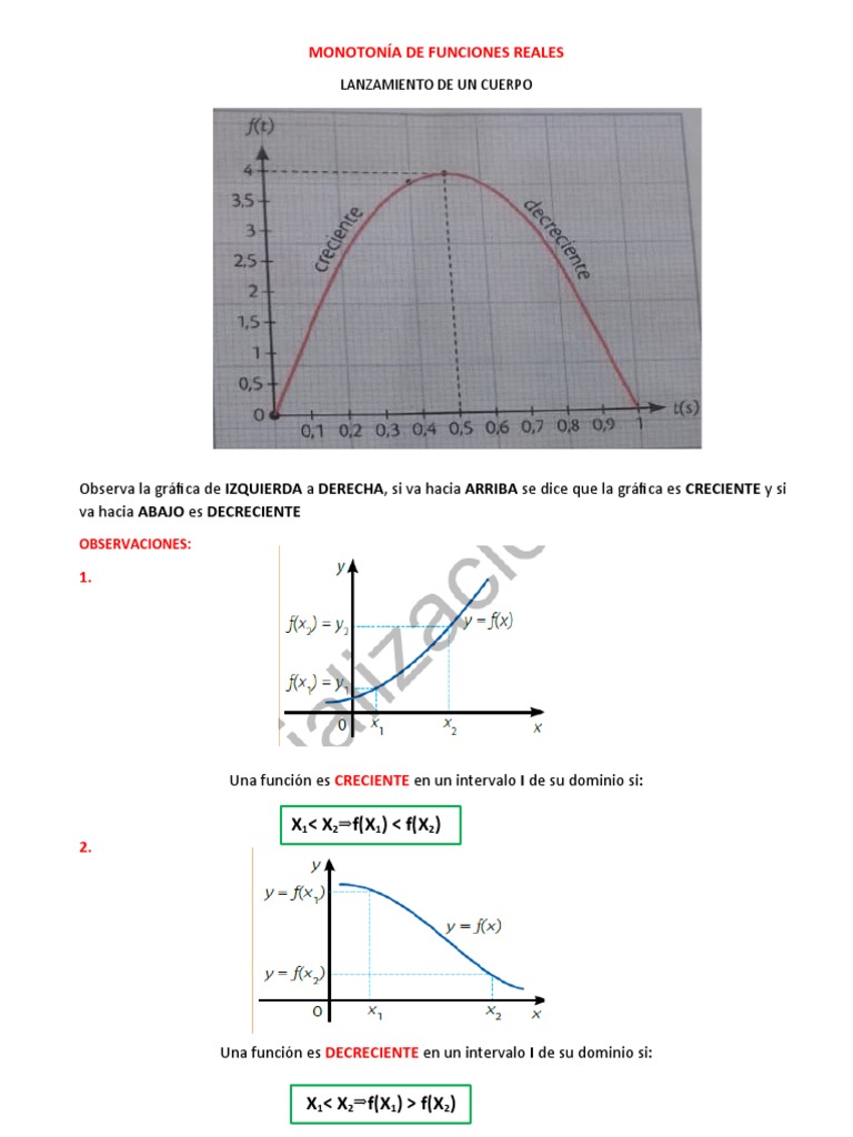 Monotonía de Una Función | PDF | Función (Matemáticas) | Función monotónica