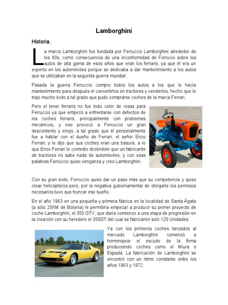 Lamborghini | PDF | Ferrari | Vehículos