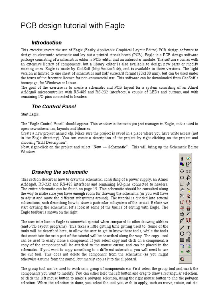 PCB Design Tutorial With Eagle: Schematic". This Will Bring Up The ...
