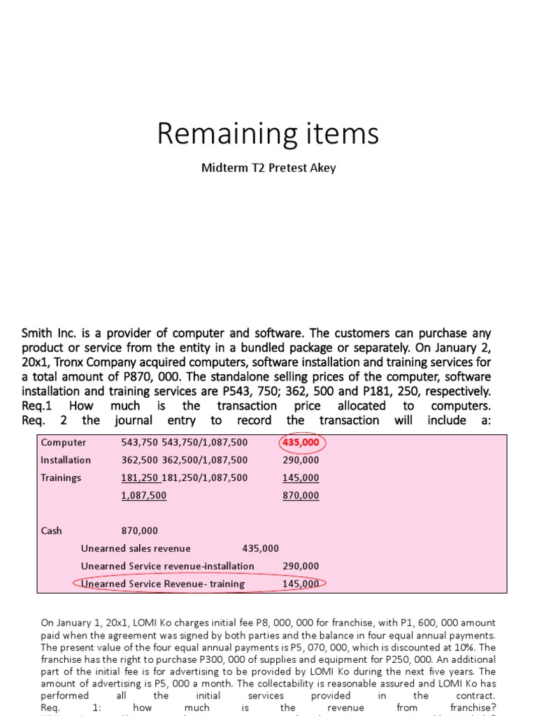 Acctg34 Franchise Pret. Remaining Items Akey | PDF | Franchising ...