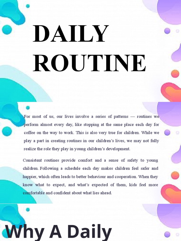 Presentation Daily Routine | PDF | Sleep | Behavioural Sciences