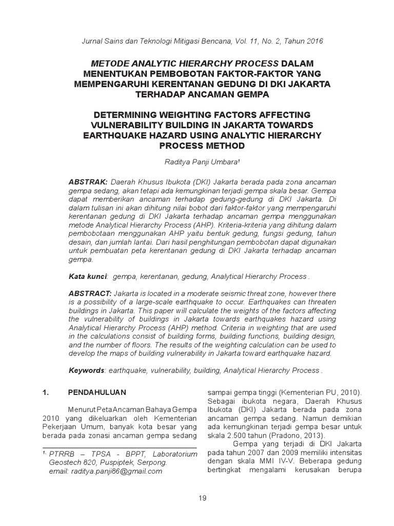 Metode Analytic Hierarchy Process Dalam: 1. Pendahuluan | PDF
