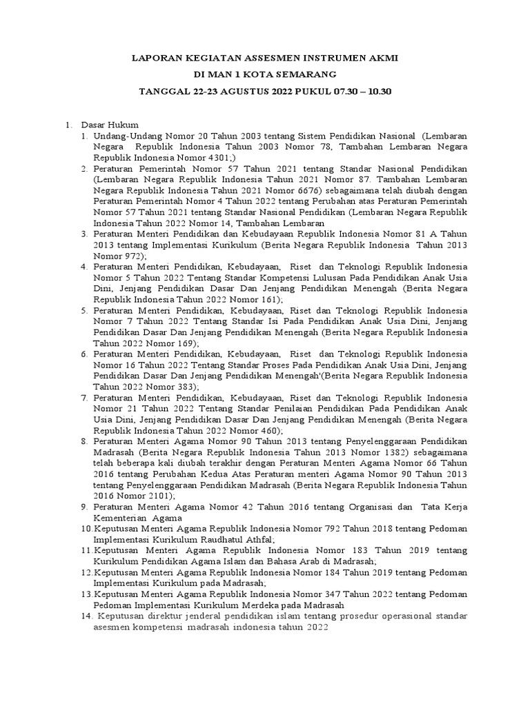 Laporan Kegiatan AKMI 2022 | PDF