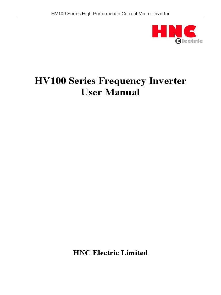 User Manual HV 100 | PDF