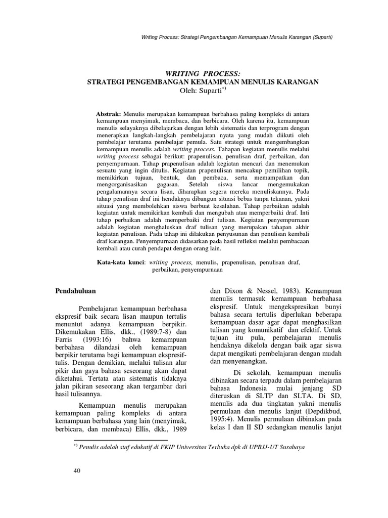 Suparti Menulis Karangan1 | PDF | Seni & Disiplin Bahasa | Kajian ...
