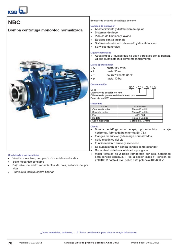 KSB NBC | PDF | Bomba | Bienes manufacturados