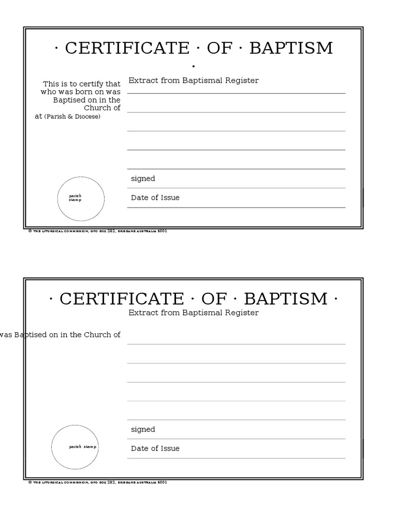 Free Baptism Certificate Template | PDF