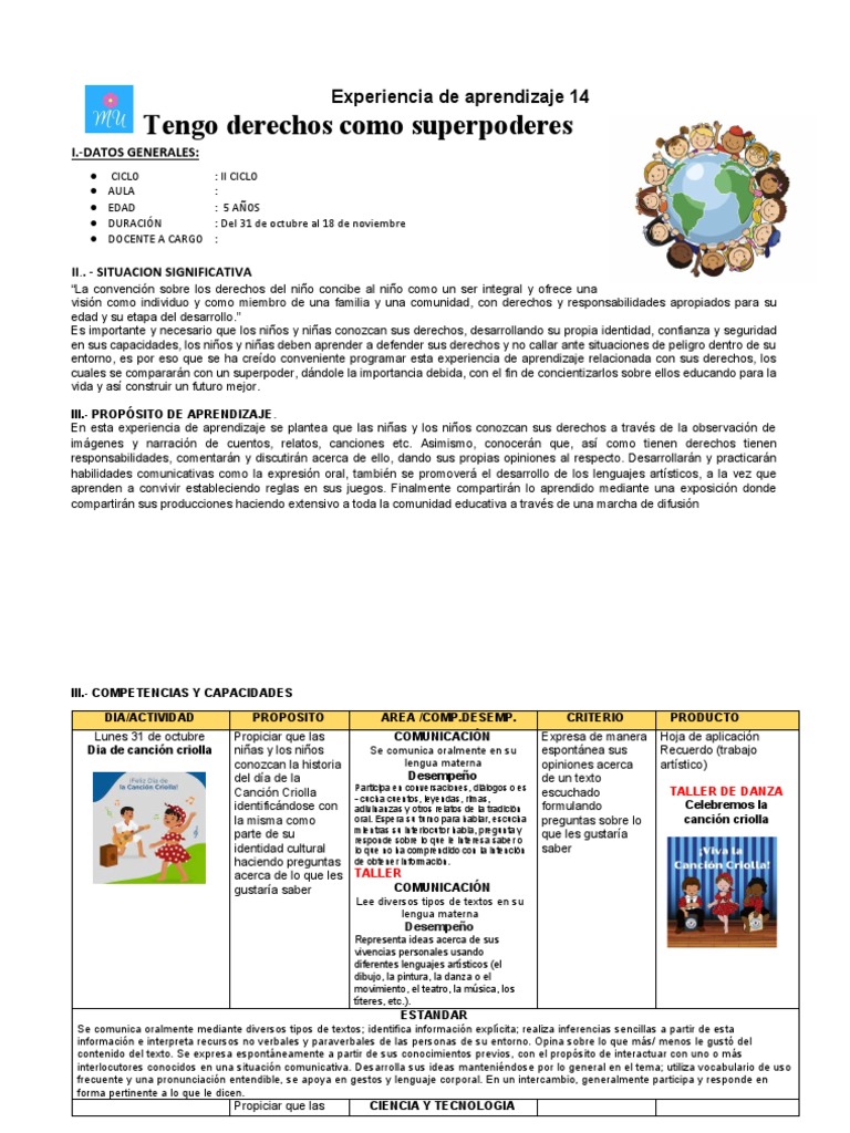 5 Años EDA 14 Tengo Derechos Como Superpoderes | PDF | Comunicación ...