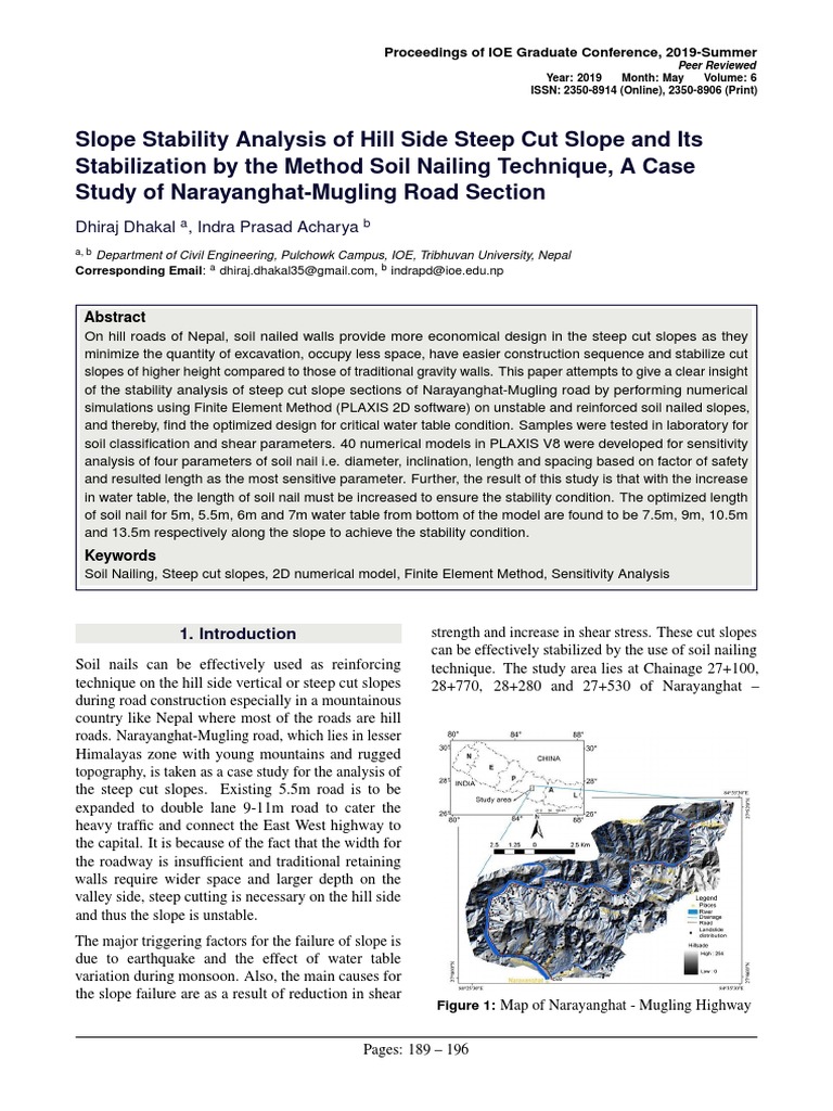 Soil Nail Case Study | PDF | Strength Of Materials | Solid Mechanics
