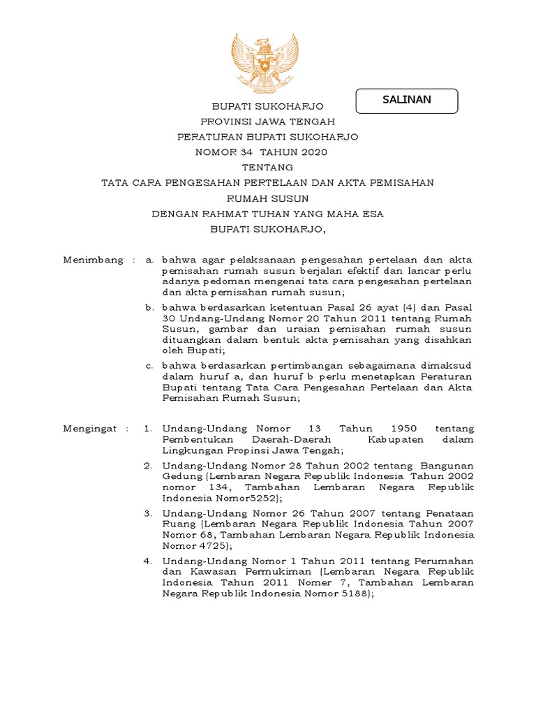 Tata-Cara-Pengesahan-Pertelaan-Dan-Akta-Pemisahan-Rumah-Susun - 2020 ...