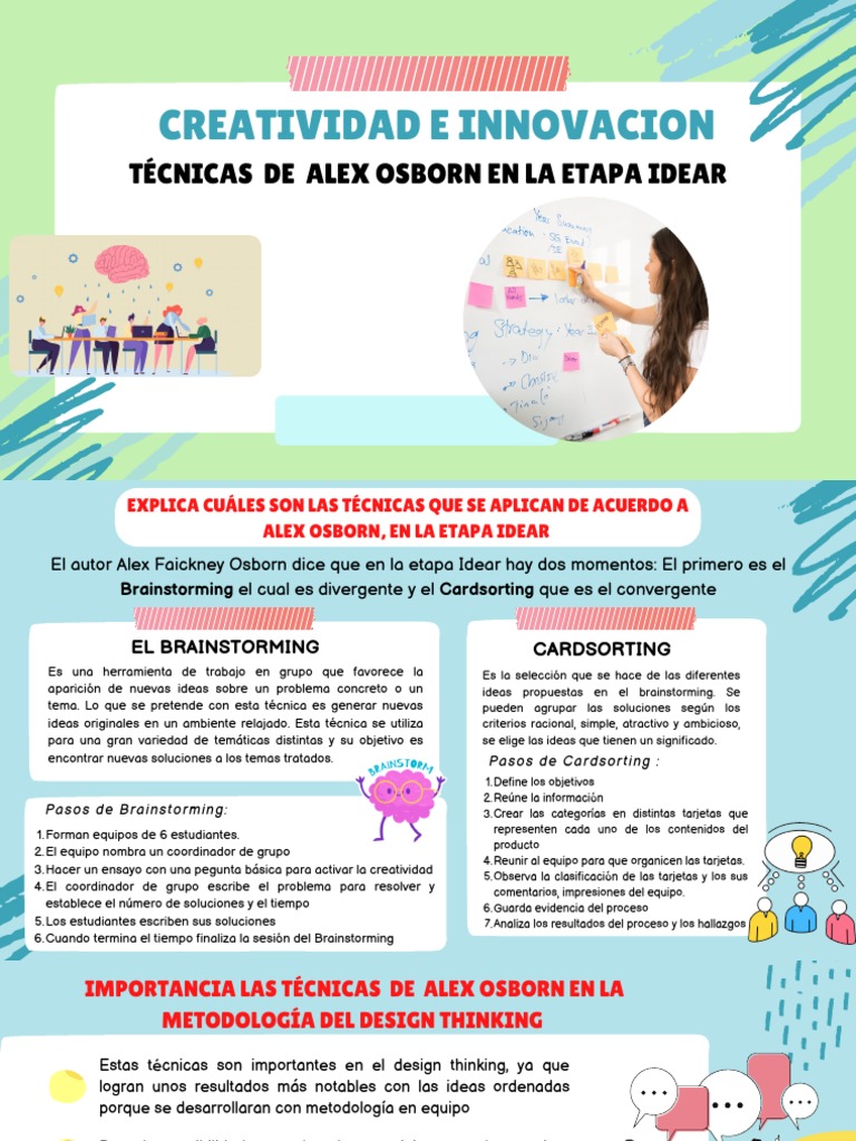 Técnicas de Alex Osborn en La Etapa Idear | PDF | Lluvia de ideas | El ...