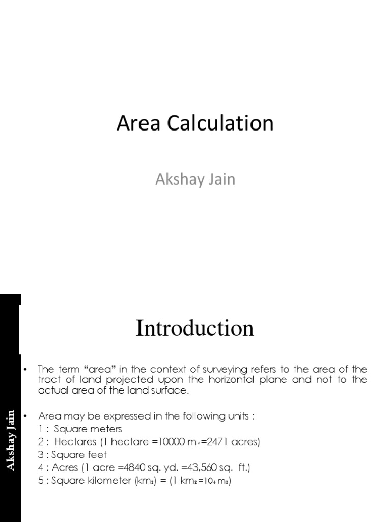 Area Calculation: Akshay Jain | PDF | Area | Triangle