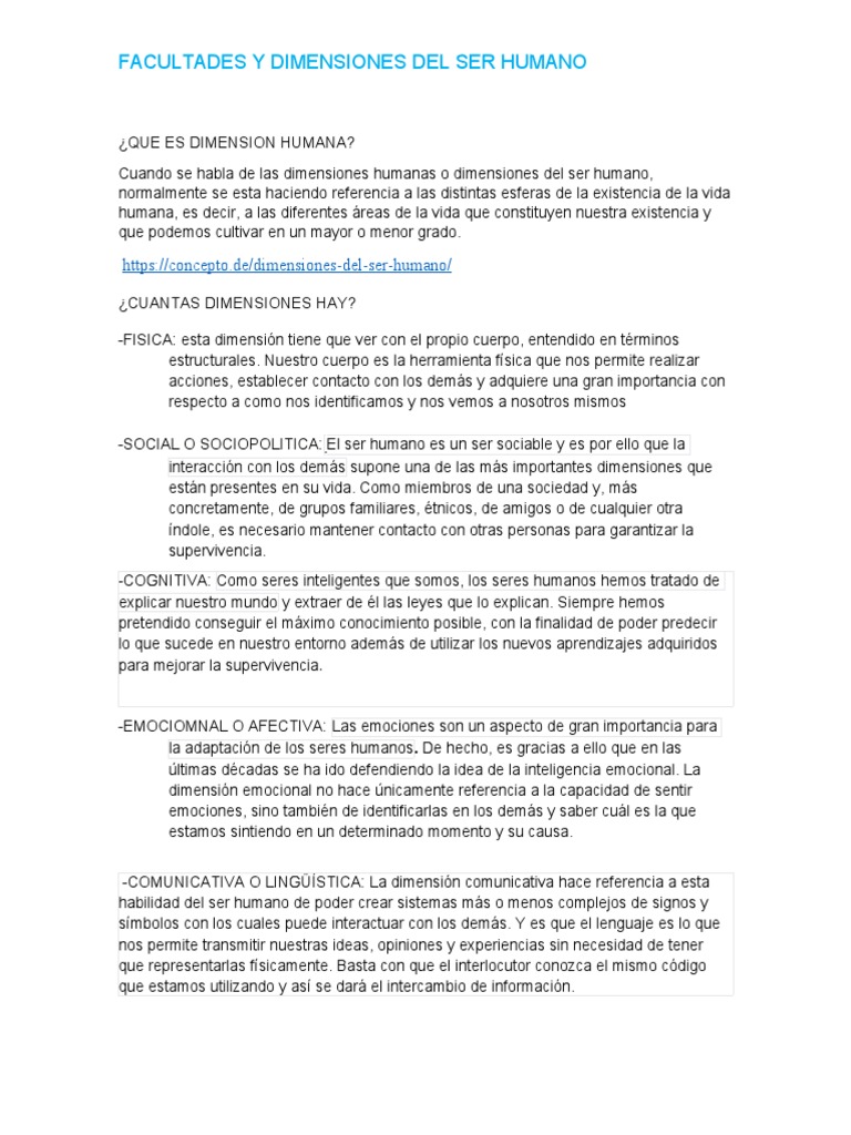 Que Es Dimension Humana | PDF | Moralidad | Las emociones
