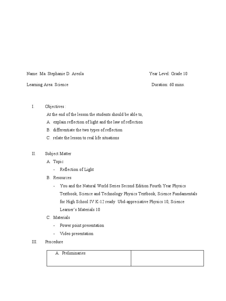 DLP PHYSICS 10 Steph | PDF | Reflection (Physics) | Mirror