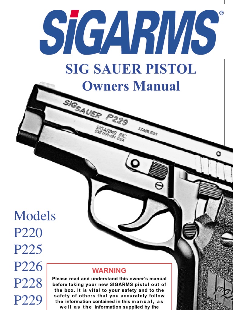 Sig Sauer Manual | PDF | Trigger (Firearms) | Handgun