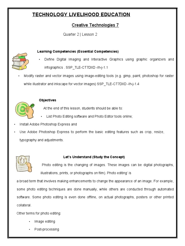 Creative-Tech G7 Quarter2 Week2 | PDF | Adobe Photoshop | Image Editing