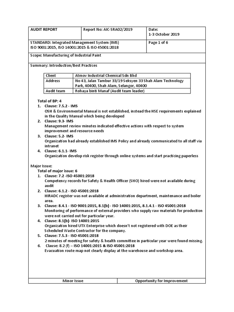 Audit Report Template | Download Free PDF | Iso 9000 | Audit