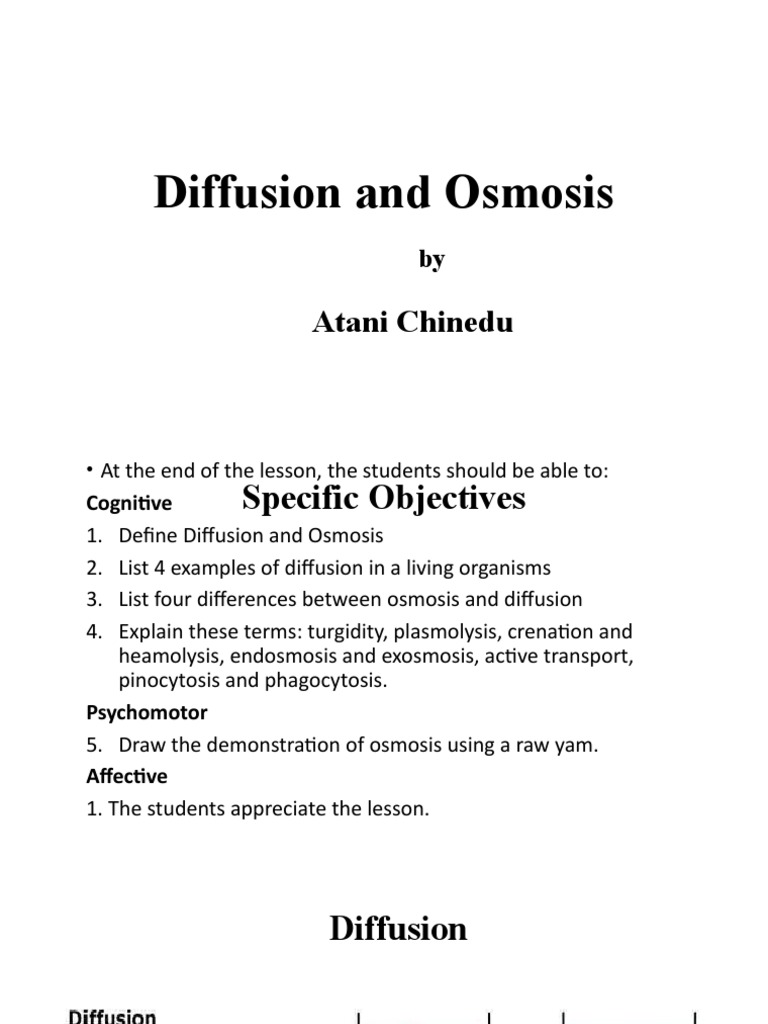 Osmosis and Diffusion | PDF | Osmosis | Chemistry