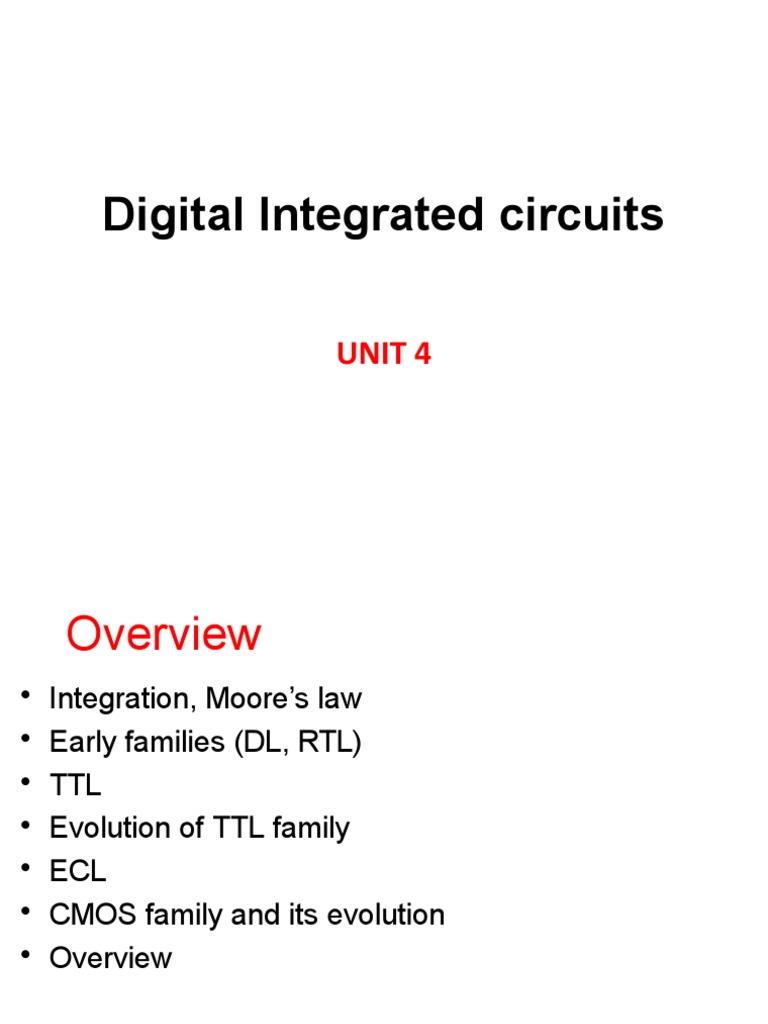 UNIT 4 Digital Integrated Circuits | PDF | Random Access Memory ...