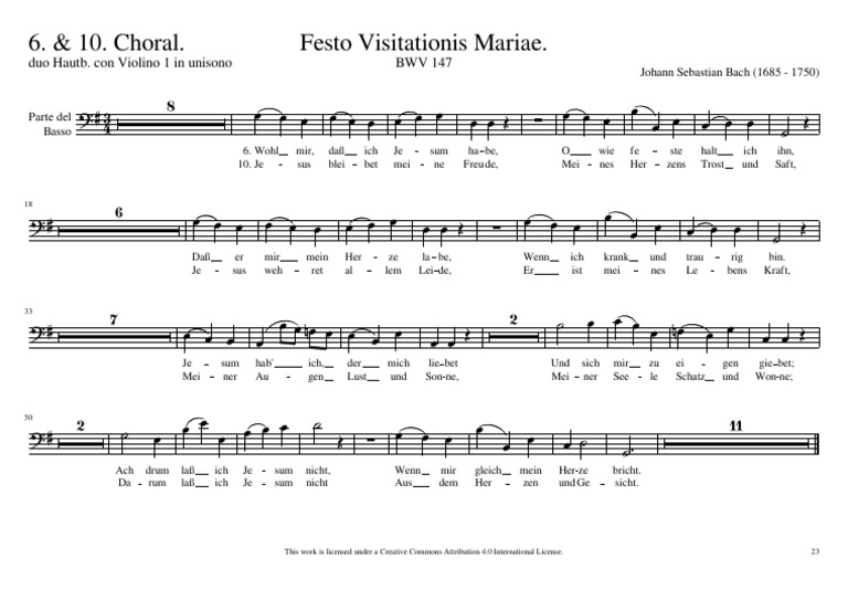 BWV 147 Bajo | PDF