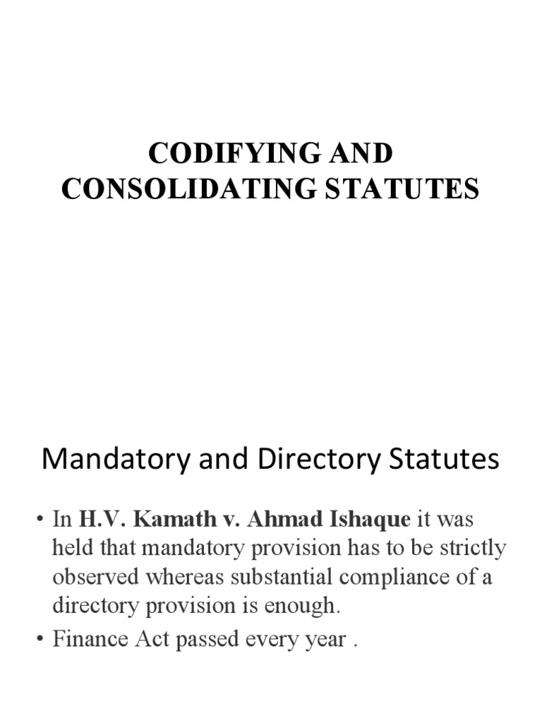 Understanding Codifying and Consolidating Statutes | PDF | Codification ...
