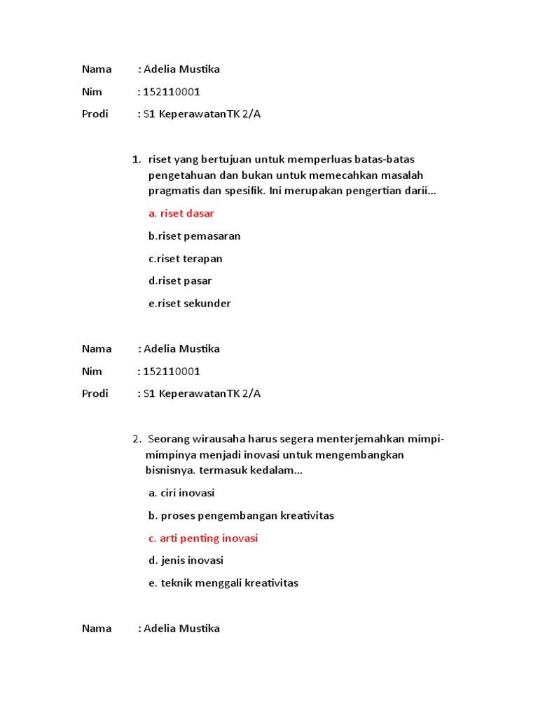 Pengumpulan Tugas Individu KWU - S1.Kep TK 2A | PDF